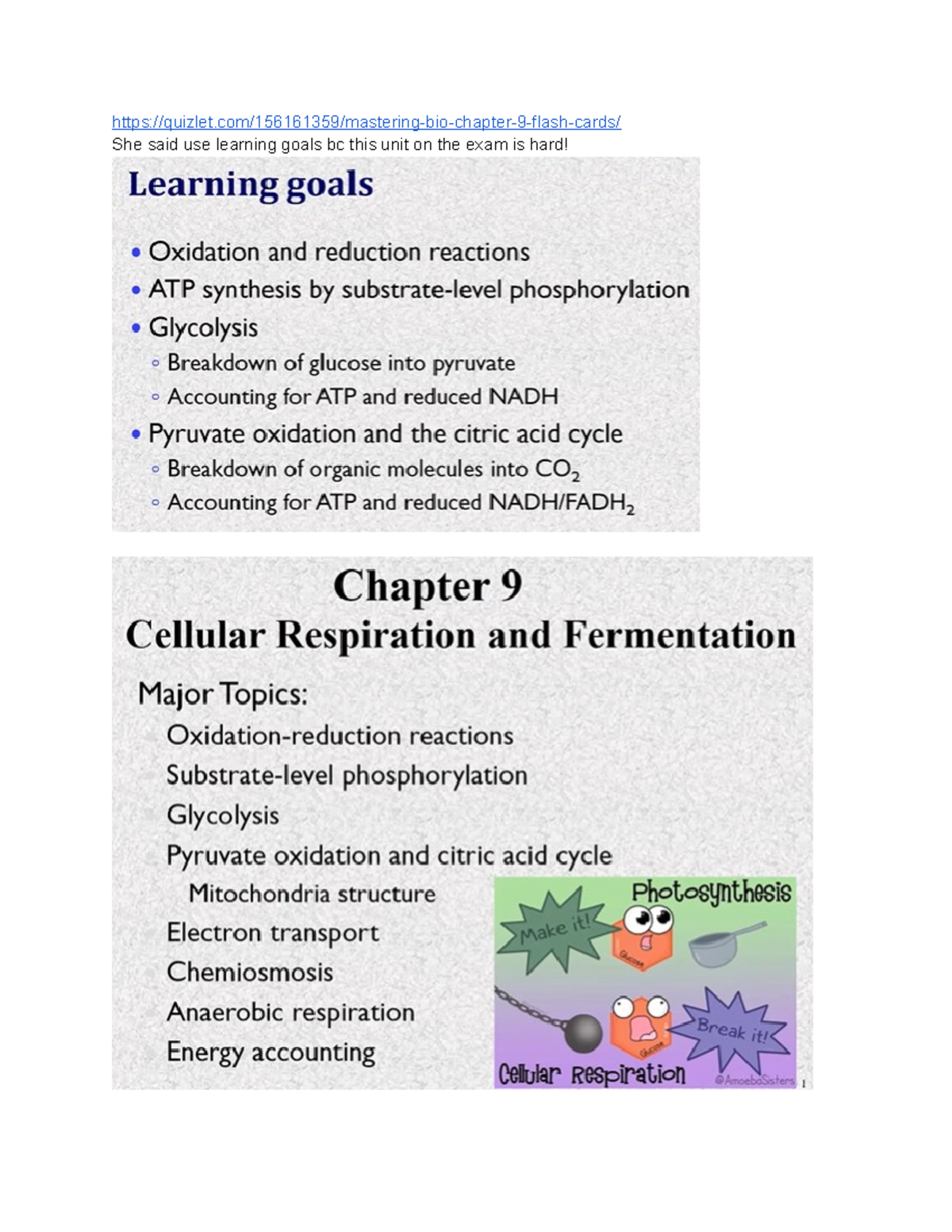 Chapter 9 Notes - bsc 114 - quizlet/156161359/mastering-bio-chapter-9 ...