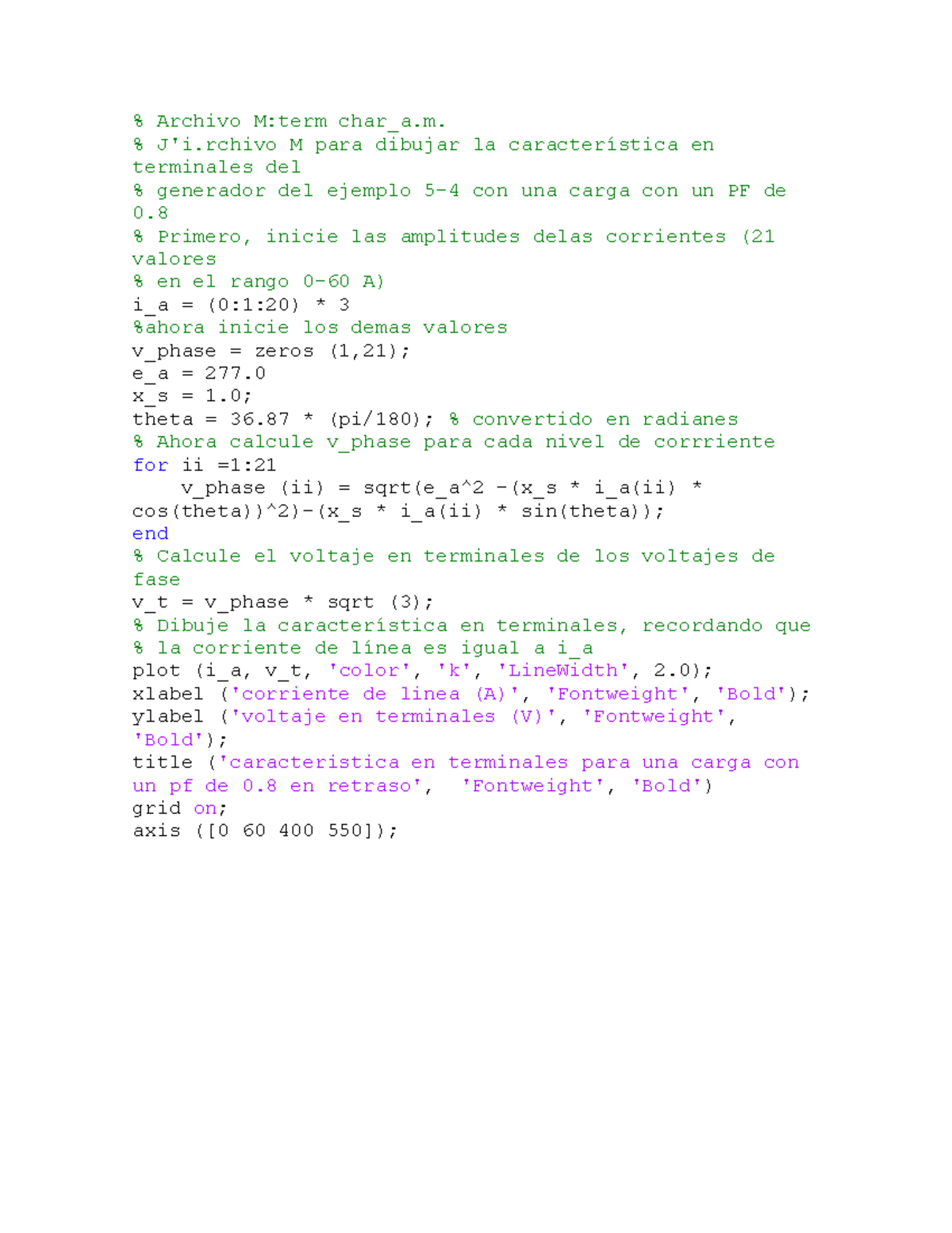 Codigos de matlab - % Archivo M:term char_a. % J'i M para dibujar la ...