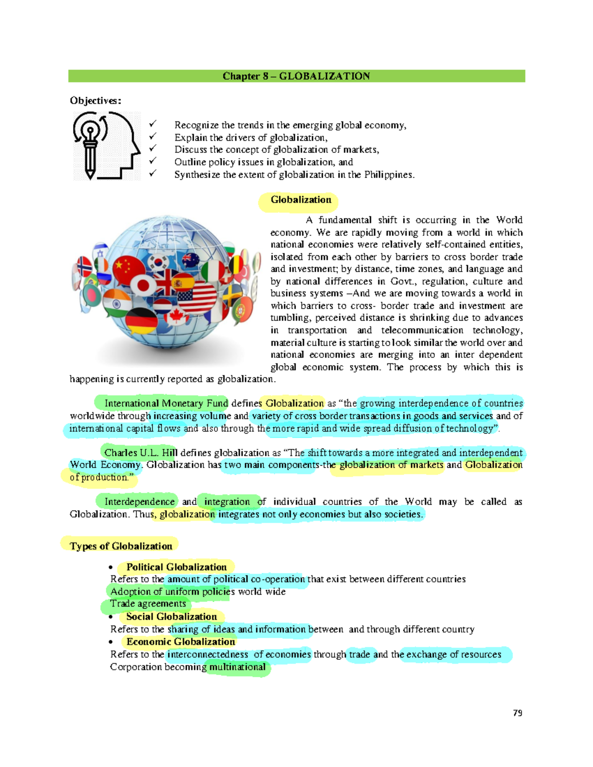 IBT Chapter 8 - Lecture notes 1 - Chapter 8 – GLOBALIZATION Objectives ...