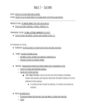 UNIT 4 notes - Internalization: is when individuals accept the ...