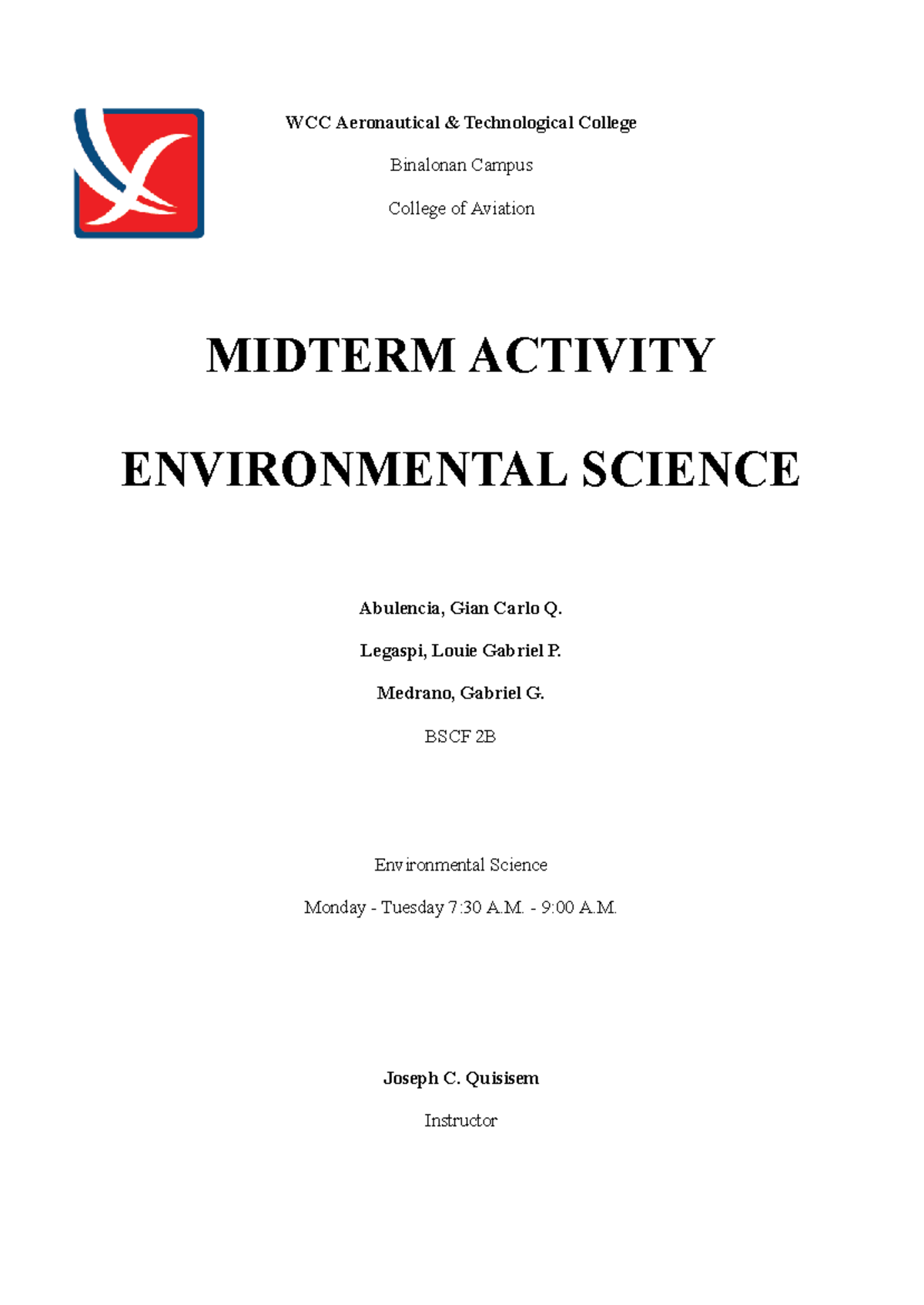 Environmental Science - WCC Aeronautical & Technological College ...