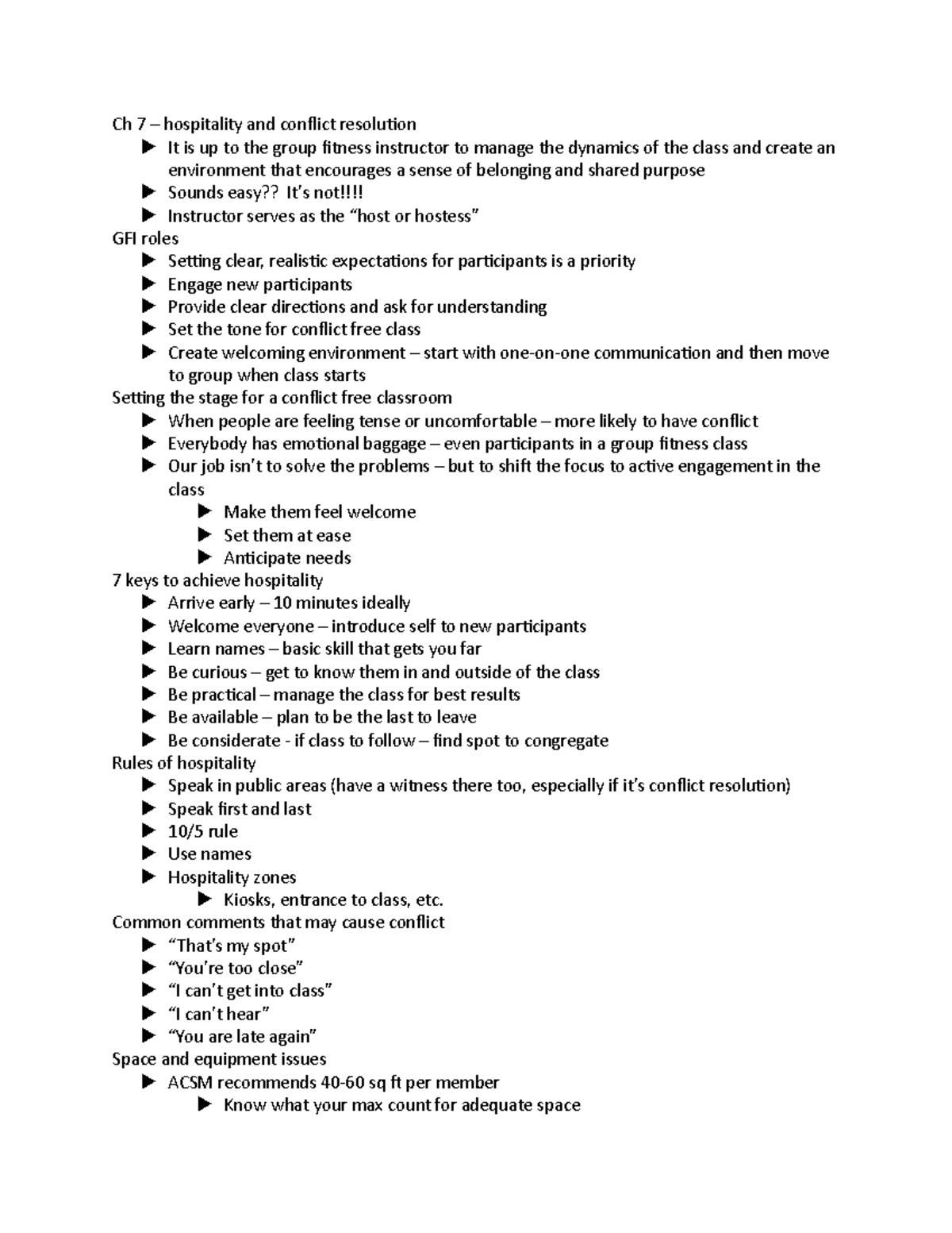 Ch 7 (hospitality and conflict resolution) - Ch 7 – hospitality and ...