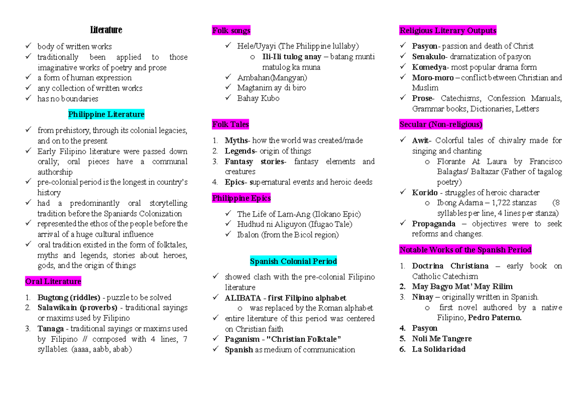 ASEAN LITERATURE - Literature body of written works traditionally been ...