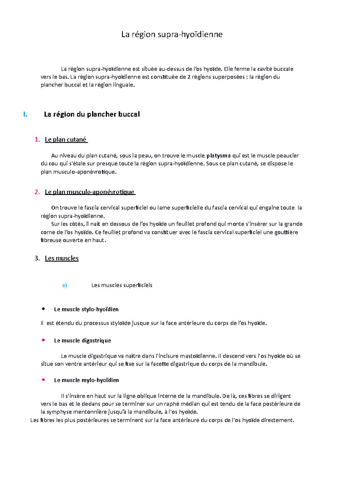 La région supra-hyoïdienne - La région supra-hyoïdienne La région supra ...
