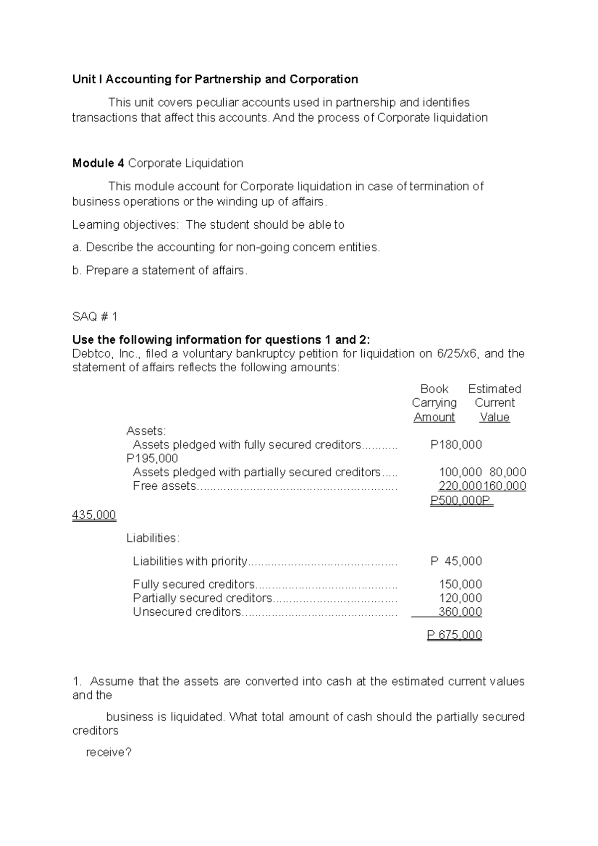 Acctg Major 3 Special Accounting Transactions Unit I Accounting