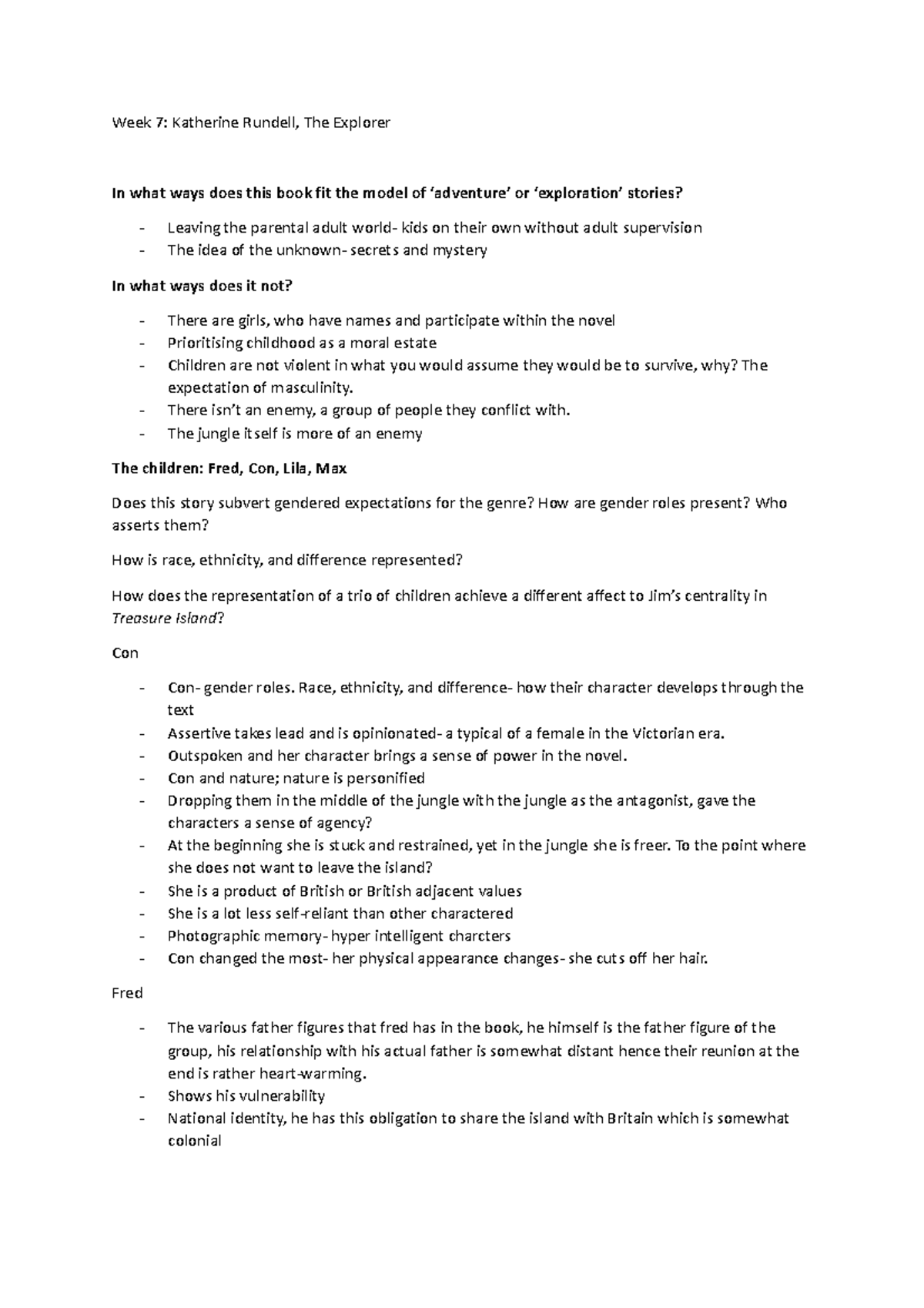 Week 7 Seminar - The Explorer - Week 7: Katherine Rundell, The Explorer ...