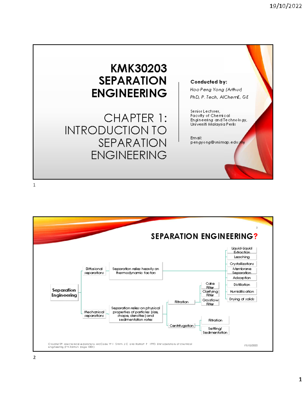 Lecture 1 - Introduction to Separation Engineeirng - KMK SEPARATION ...