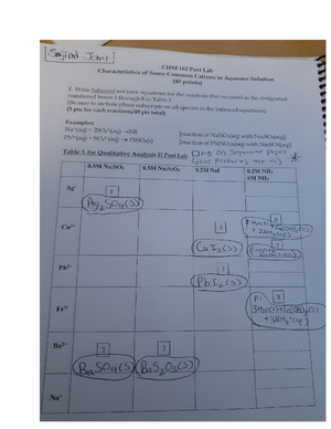 Chem 162 lab report or formal lab - EXPERIMENT: CHEMICAL KINETICS: THE ...