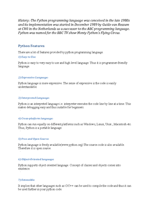 Python String short notes - Programming With Python -I - Studocu