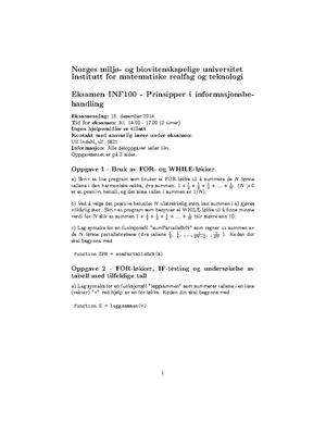 INF100 proveeksamen - PRØVEEKSAMEN INF100 - Prinsipper i ...