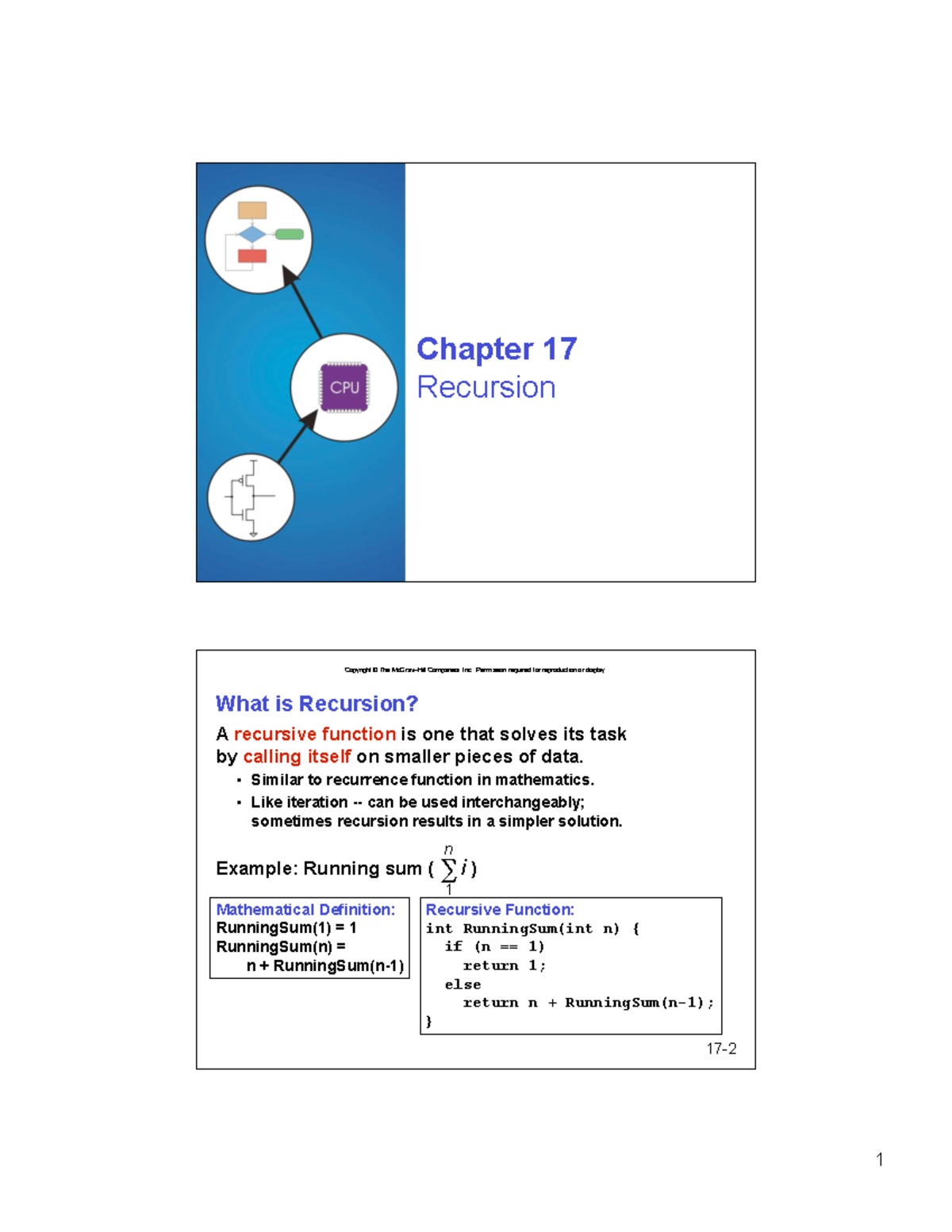Recursion 2 - god - Chapter 17 Recursion 17- 2 ####### Copyright © The ...