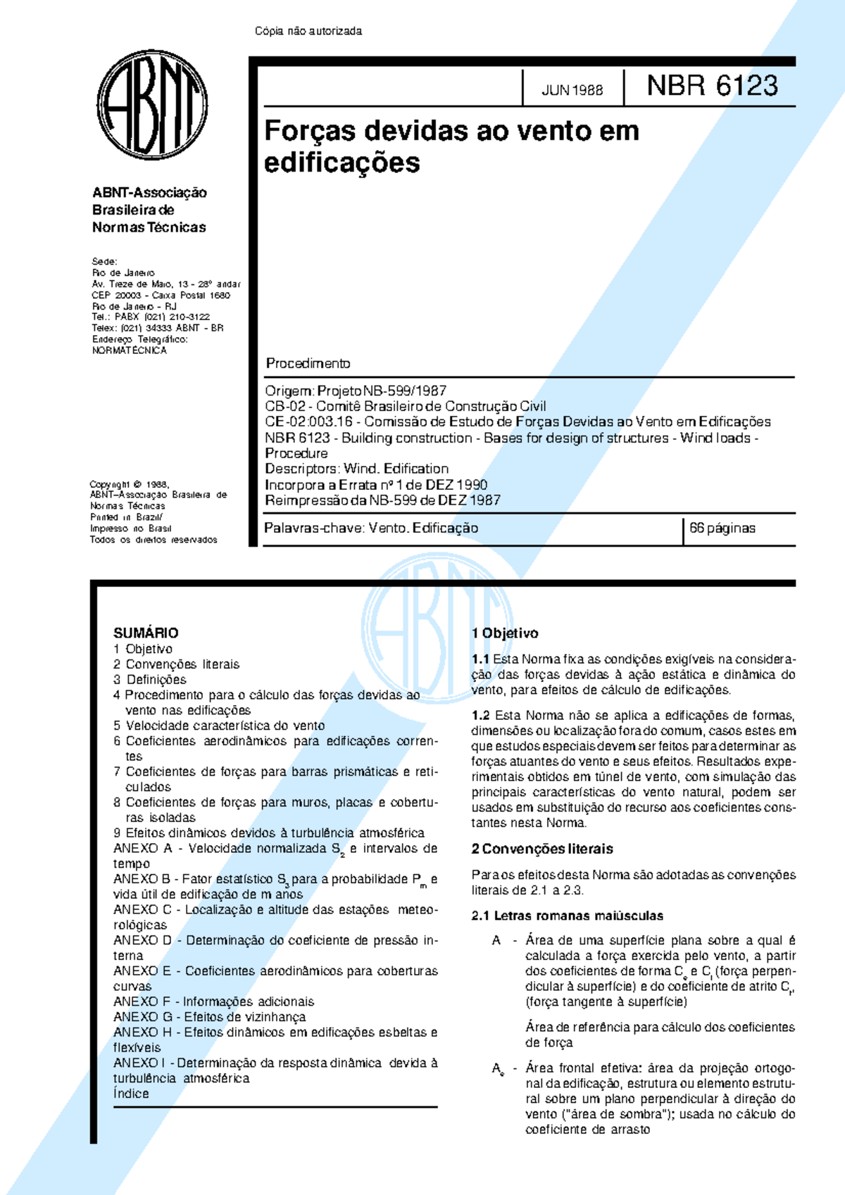 NBR 6123 - nbr 6123 - Copyright © 1988, ABNT–Associação Brasileira de ...