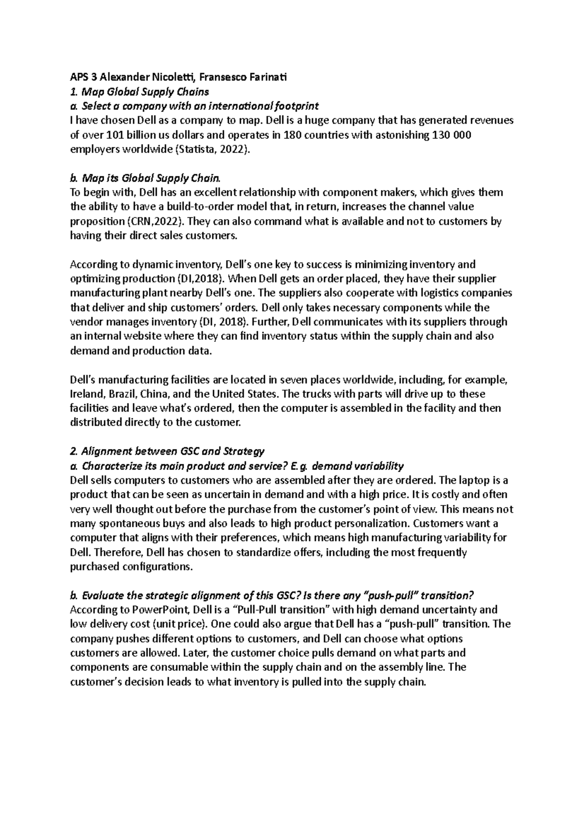 APS 3- GVC - APS 3 Alexander Nicoletti, Fransesco Farinat Map Global ...