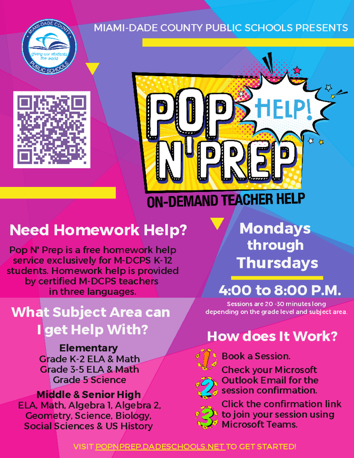Pop N Prep Flyer English+ - Elementary Grade K-2 ELA & Math Grade 3-5 ...