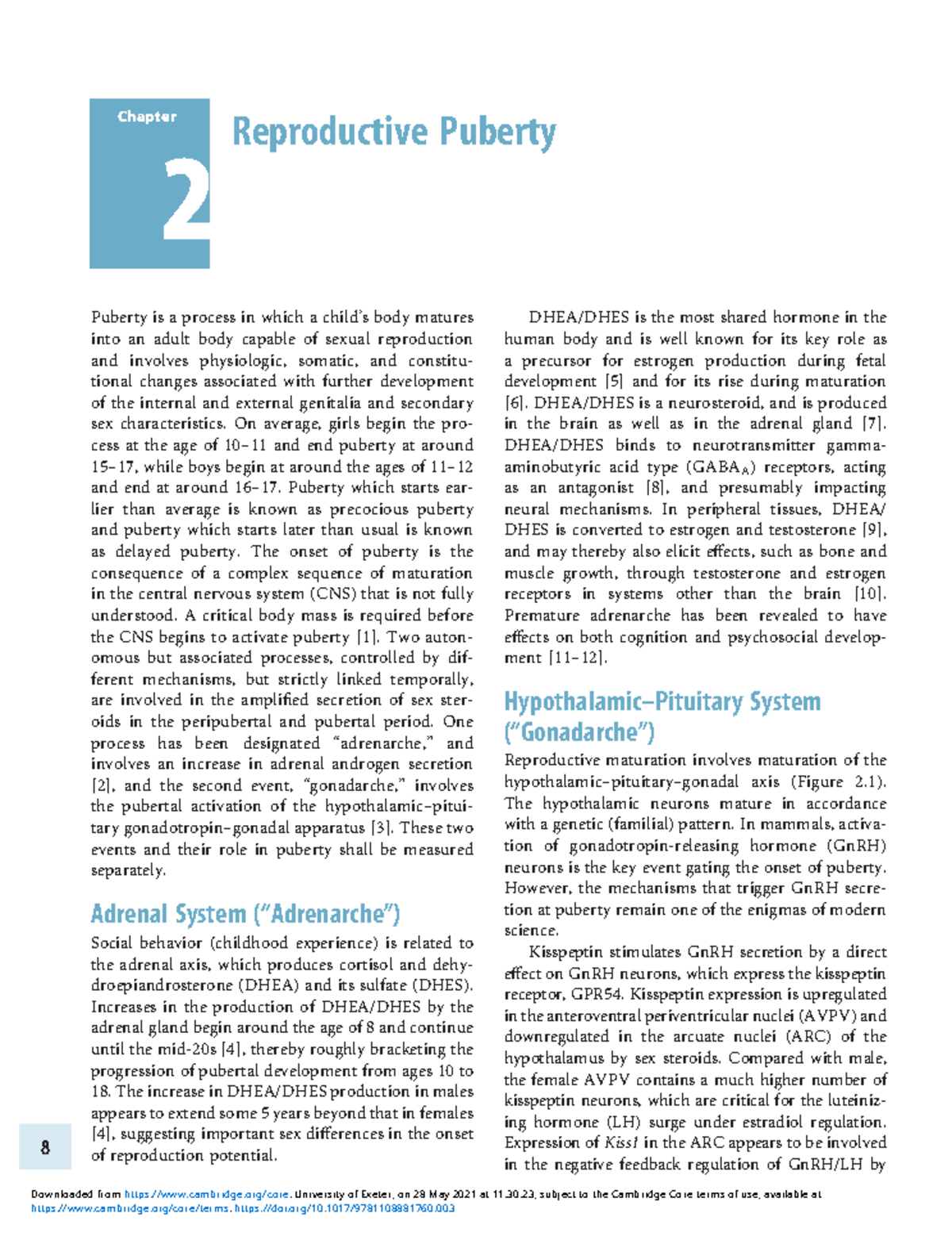 Reproductive-puberty-2021 - Chapter 2 Reproductive Puberty Puberty is a process in which a child ...