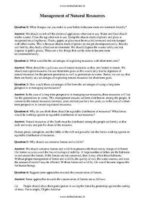 Management of Natural Resources - Management of Natural Resources ...