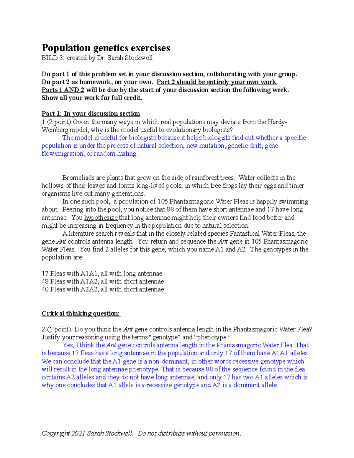 HWE Exercises edit S22 - homework S22 - Population genetics exercises ...
