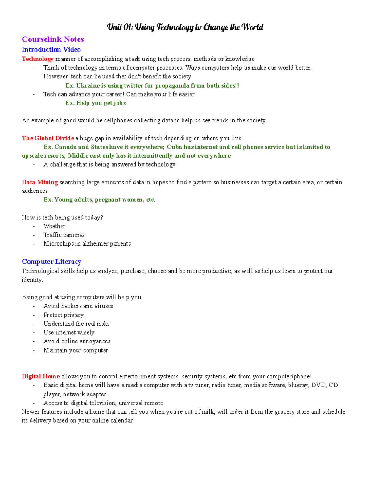 CIS1200 Unit 01 - summarized notes of unit 1 material - Uni 01: Usin ...