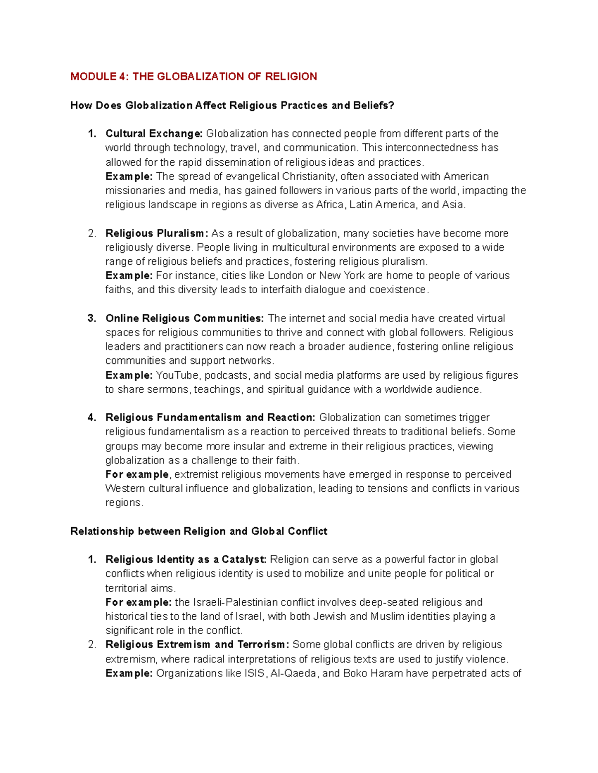 Module 4 THE Globalization OF Religion - MODULE 4: THE GLOBALIZATION OF ...