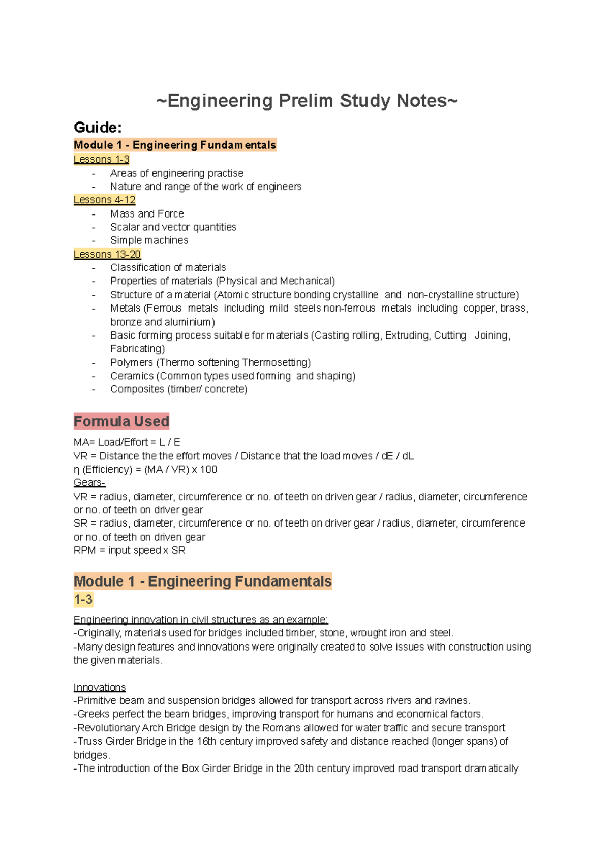 Engineering Prelim Study Notes - Engineering Prelim Study Notes Guide ...