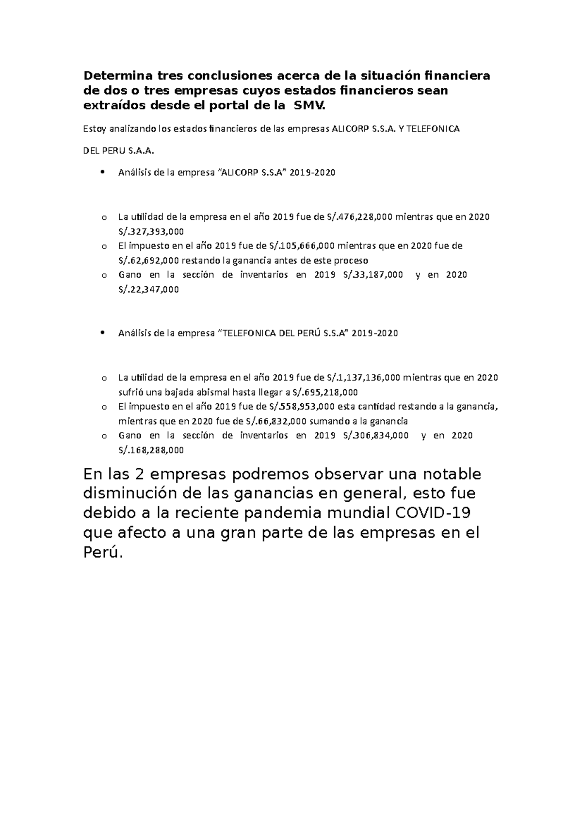 14 - vhhhhhgh - Determina tres conclusiones acerca de la situación ...