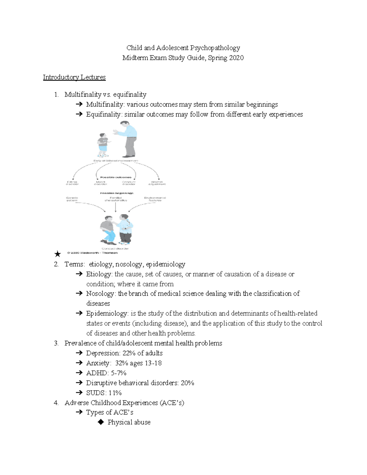 CAMS Midterm Study Guide - Child and Adolescent Psychopathology Midterm ...