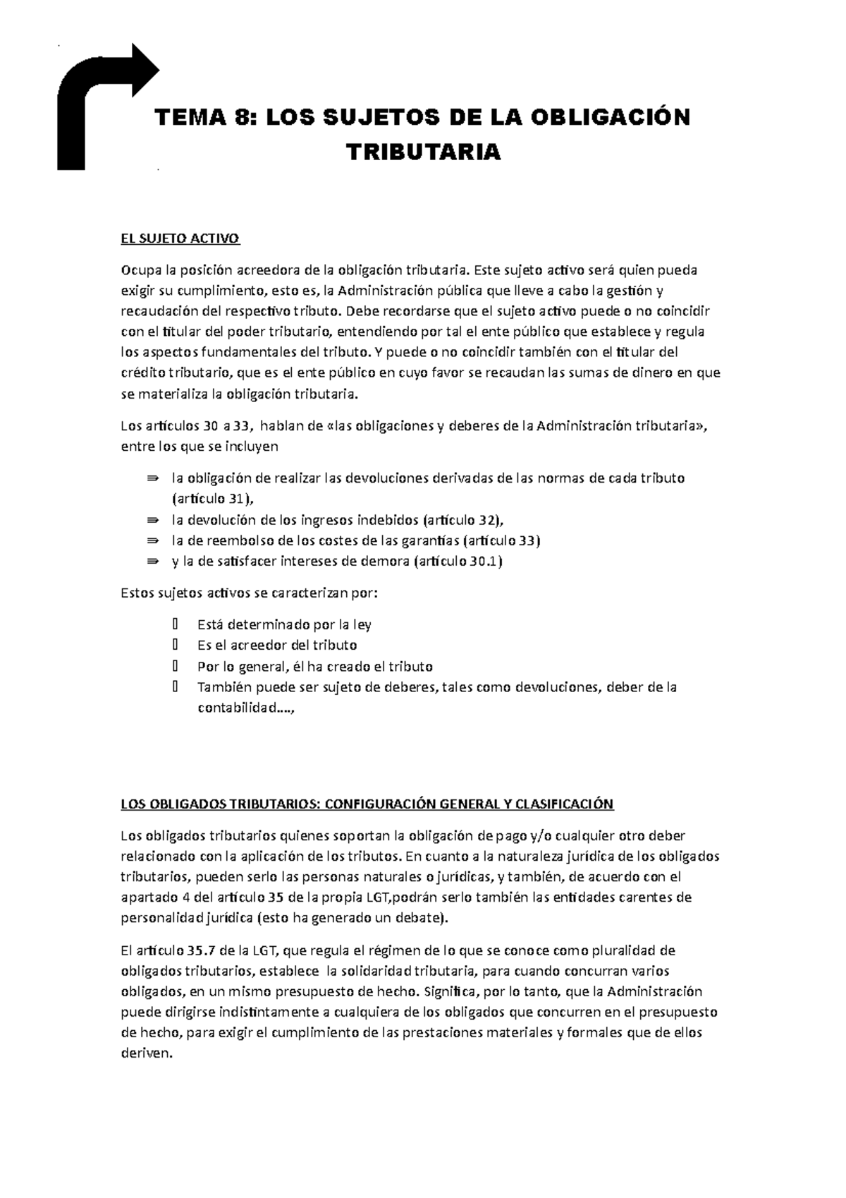 TEMA 8 - ccc - TEMA 8: LOS SUJETOS DE LA OBLIGACIÓN TRIBUTARIA EL ...