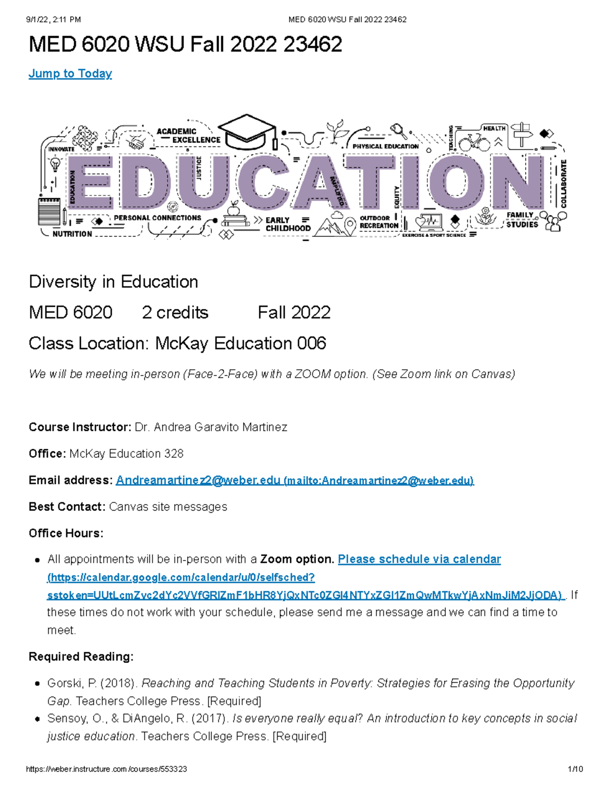 MED 6020 WSU Fall 2022 23462 - MED 6020 WSU Fall 2022 23462 Jump to Today Diversity in Education ...