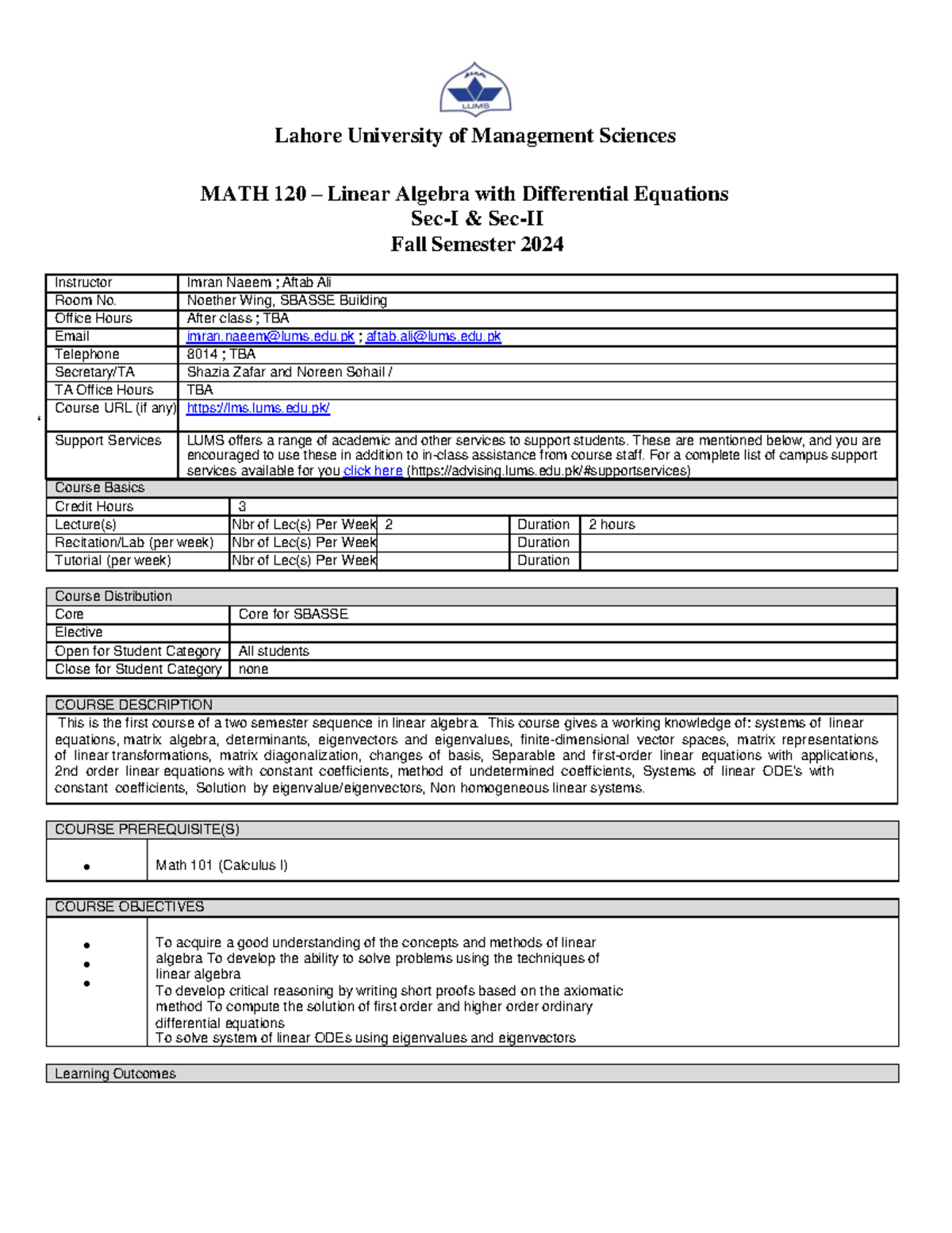 MATH 120-Linear Algebra with Differential Equations-Imran Naeem-Aftab ...