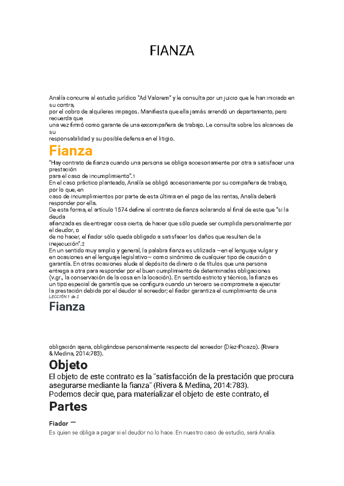 Resumen fianz SKRaaaaaa - FIANZA Analía concurre al estudio jurídico ...