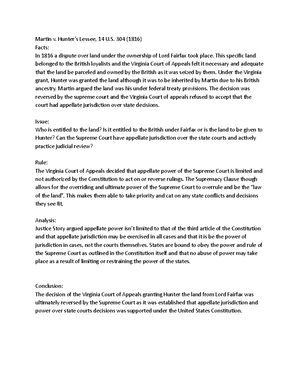 Marbury v. Madison - Case Brief - Marbury V. Madison, 5 U. 137 (1803 ...