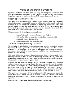 Components OF AN Operating System - LECTURE 2 COMPONENTS OF AN OPERATING SYSTEM There are ...