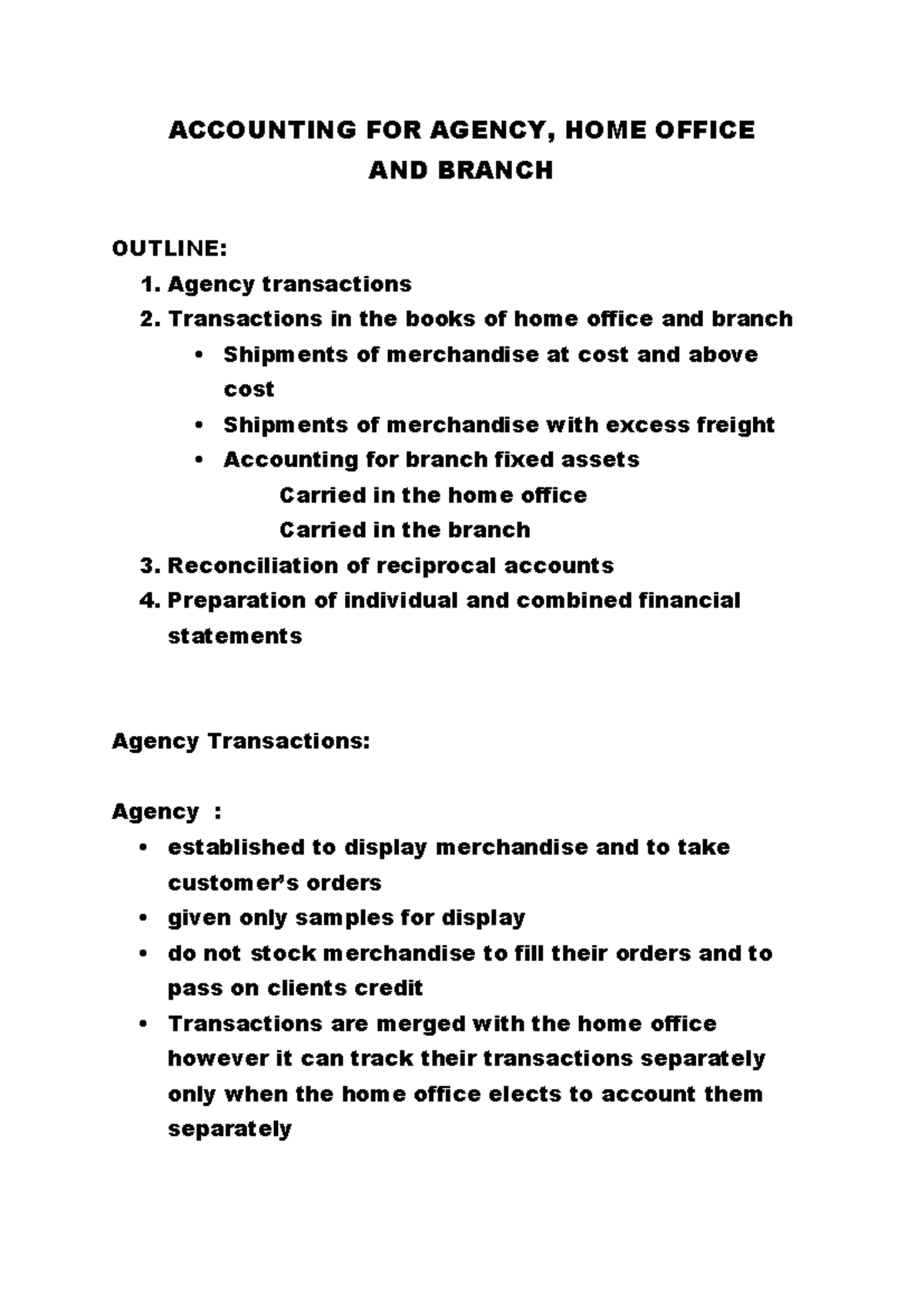 Accounting-FOR-AHOB - Summaries and Problems - ACCOUNTING FOR AGENCY ...