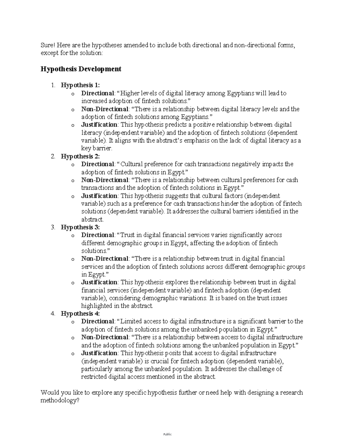 Hypothesis - Public Sure! Here are the hypotheses amended to include ...