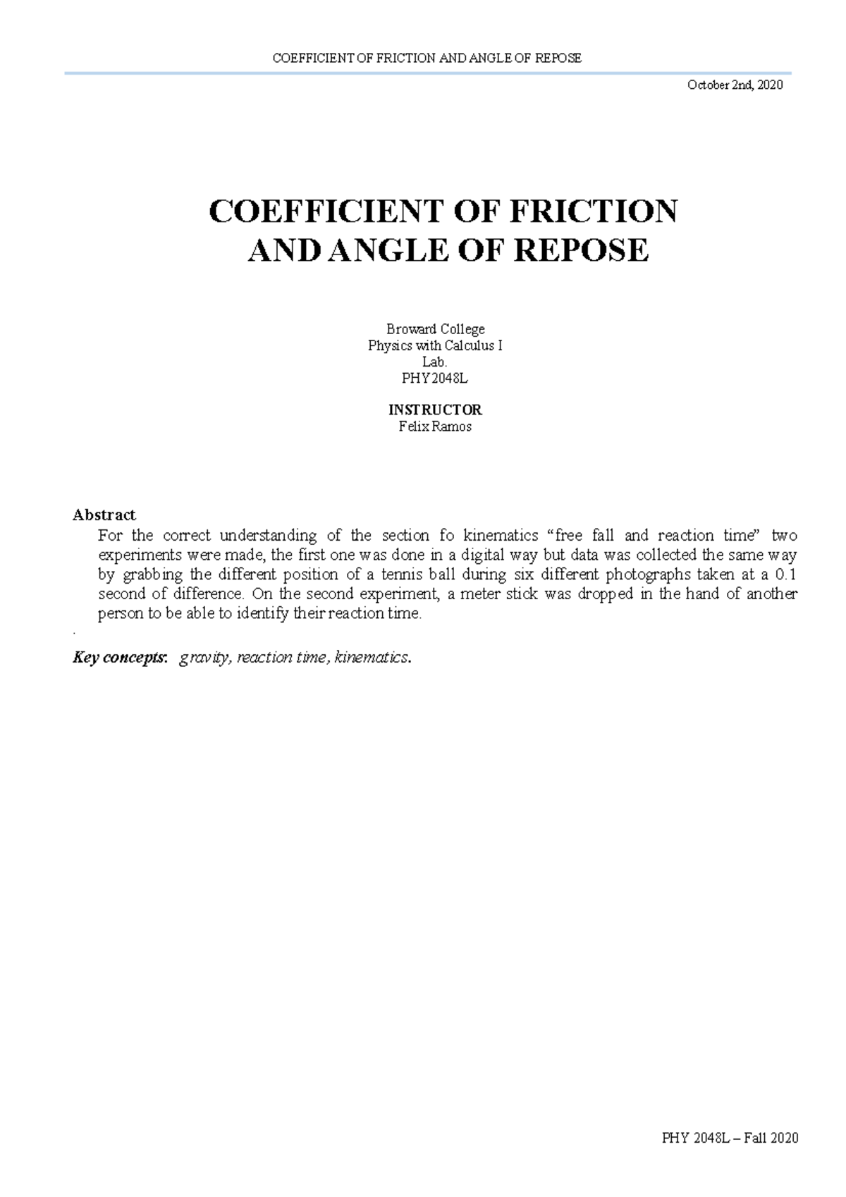 L3 Coefficient Of Friction And Angle Of Repose Kds Sdf October 2nd 2020 Coefficient Of