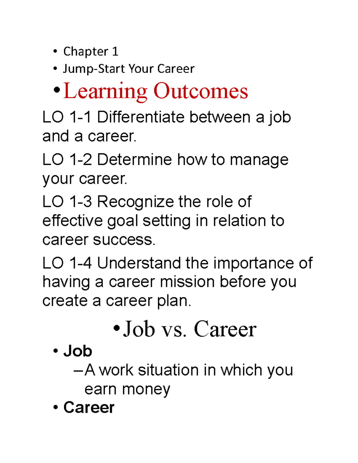 Smart Goal - Lecture Notes - Chapter 1 Jump-Start Your Career Learning ...