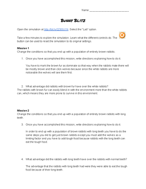 3-9-23 Evolution Mutation Selection Gizmo SE - Name: ______________________________________ Date ...