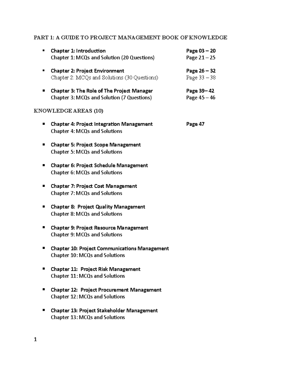 CAPM - Study Notes - PART 1: A GUIDE TO PROJECT MANAGEMENT BOOK OF ...