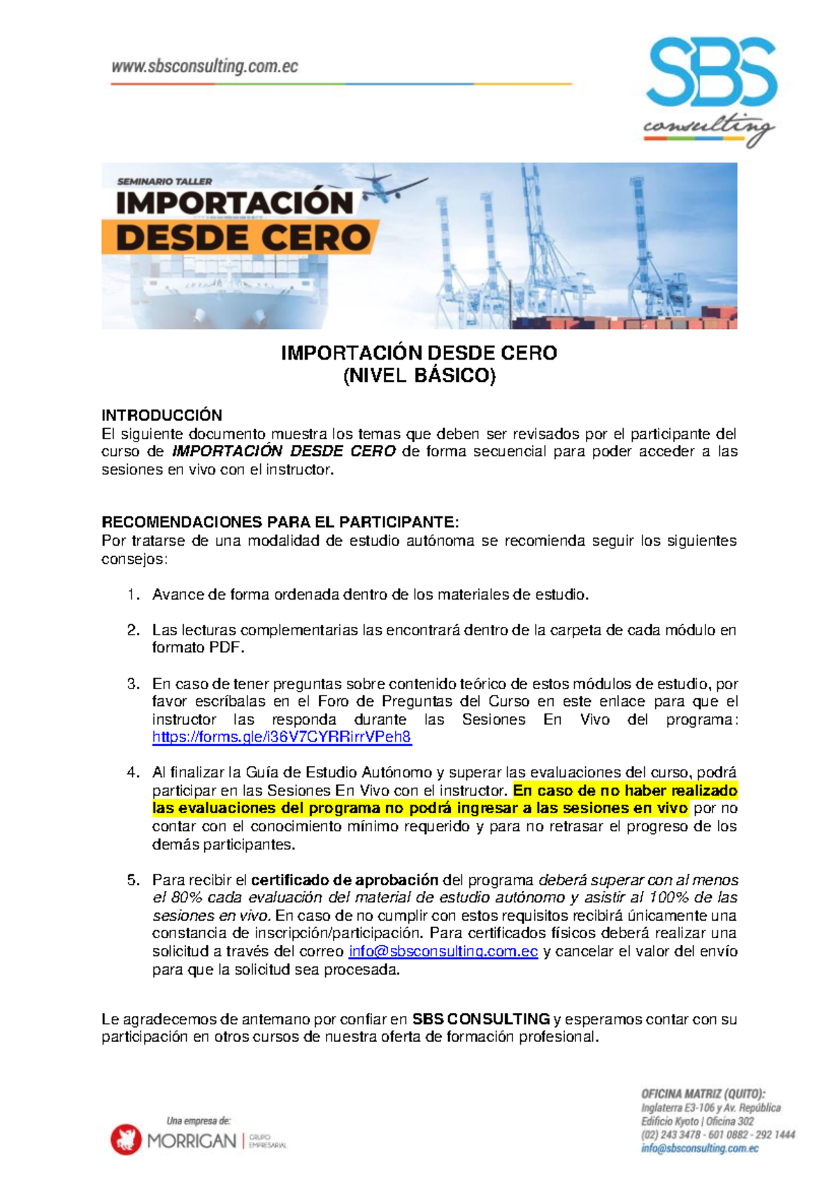 Guía de estudio - Importacion CERO - IMPORTACIÓN DESDE CERO (NIVEL ...