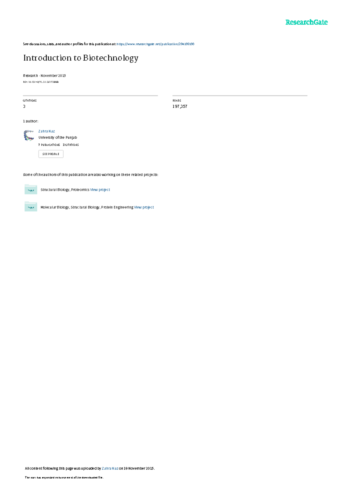 Introduction to Biotechnology - See discussions, stats, and author ...