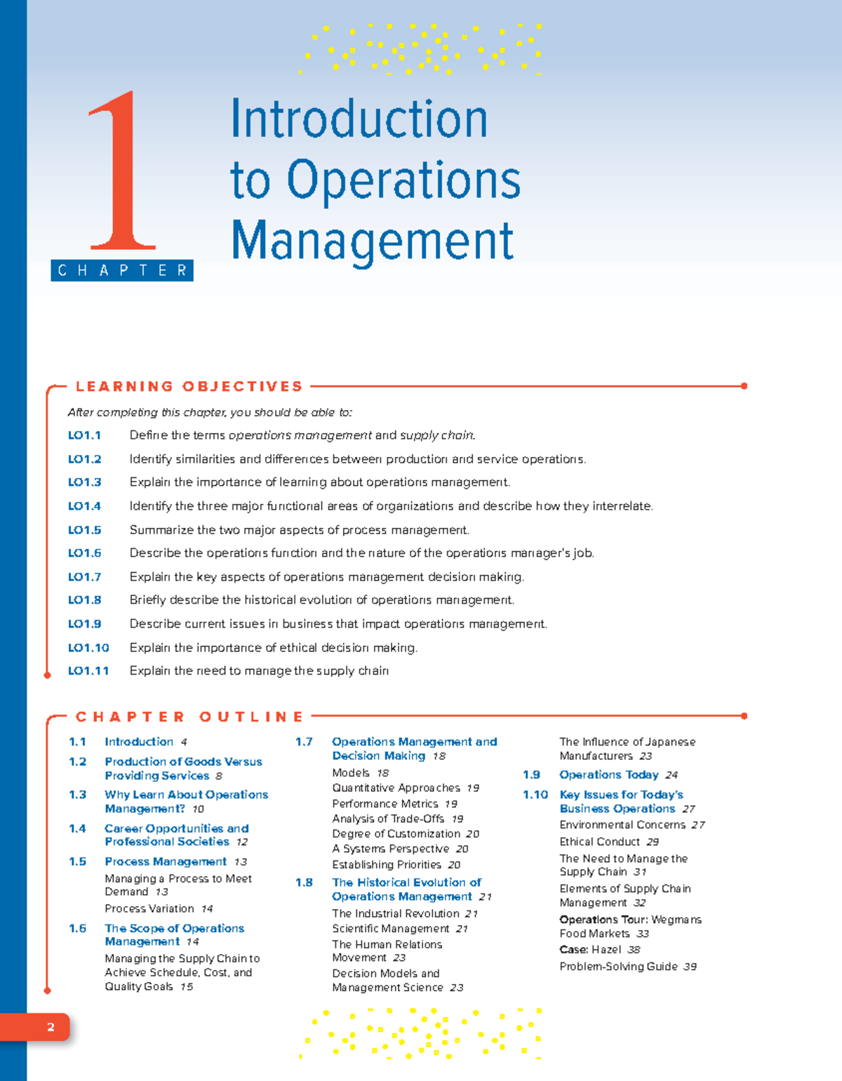 CH1 Introduction - case study on operation managment - 2 1 Introduction 4 1 Production of Goods ...