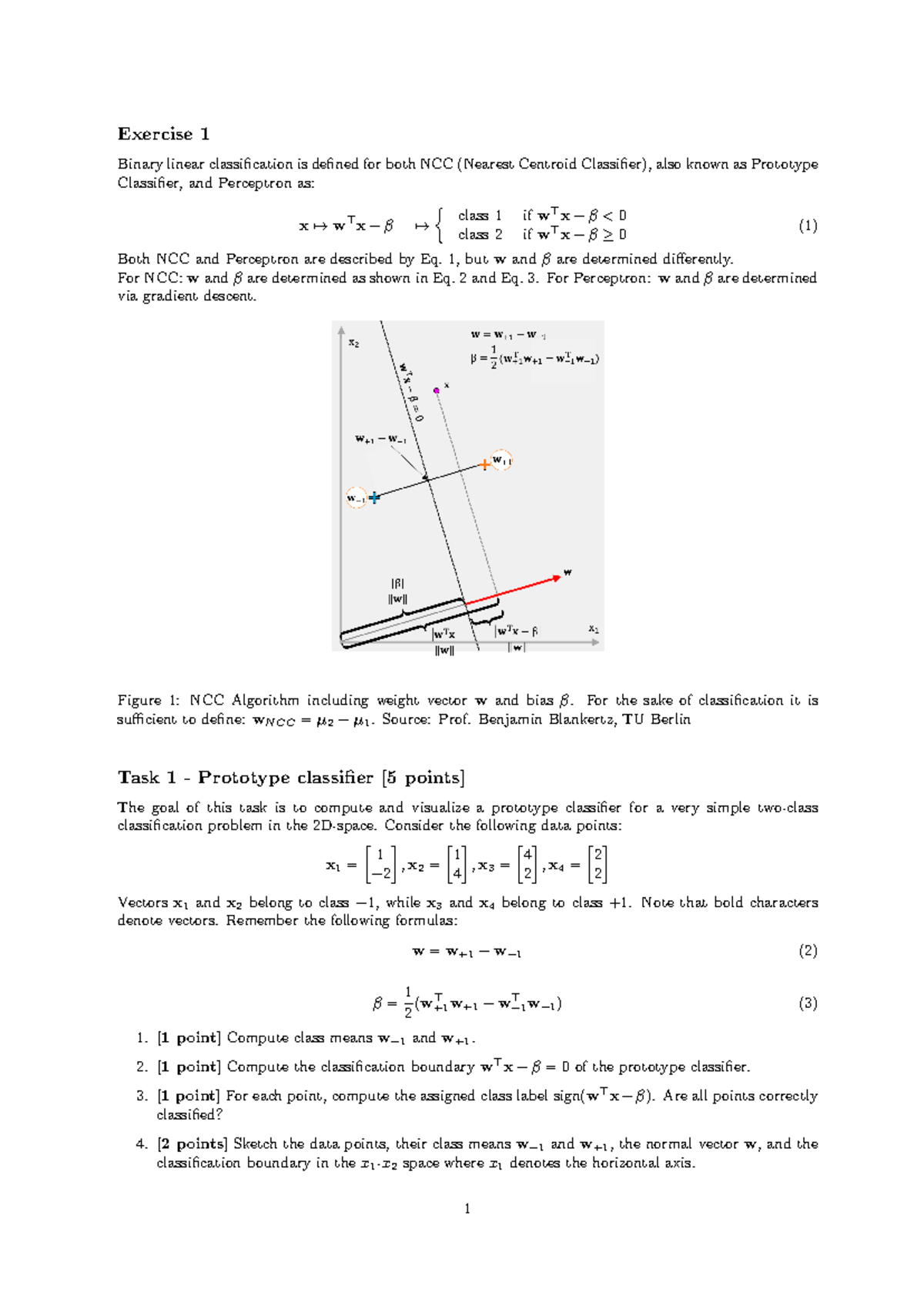 Perceptron Exercise - First sheet - Exercise 1 Binary linear ...