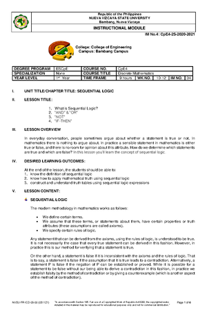 Calculus-Module- Final - NUEVA VIZCAYA STATE UNIVERSITY Bambang, Nueva Vizcaya INSTRUCTIONAL ...