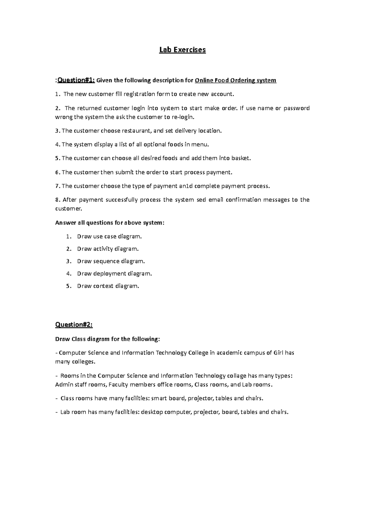 Lab Exercise Introduction To Computer 101 Comp Edit Lab Exercises Question1 Given