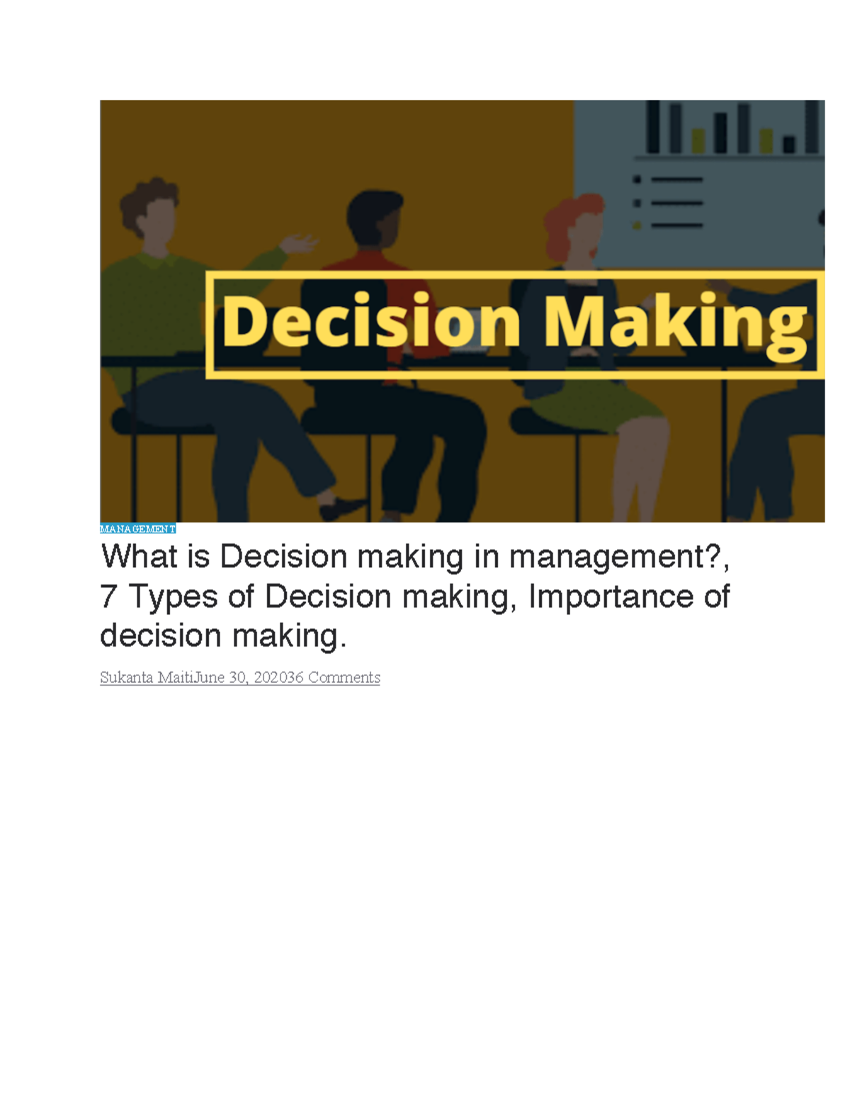A Decision making p - MANAGEMENT What is Decision making in management ...