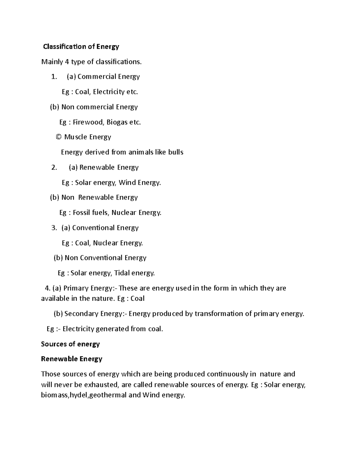 Classification of energy - Classification of Energy Mainly 4 type of ...