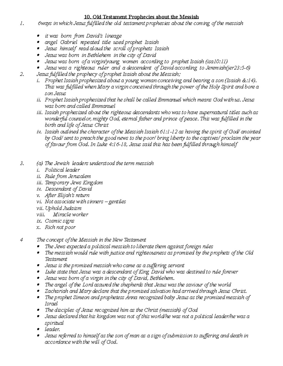 Prophecies About Messiah ANS - 10. Old Testament Prophecies about the ...
