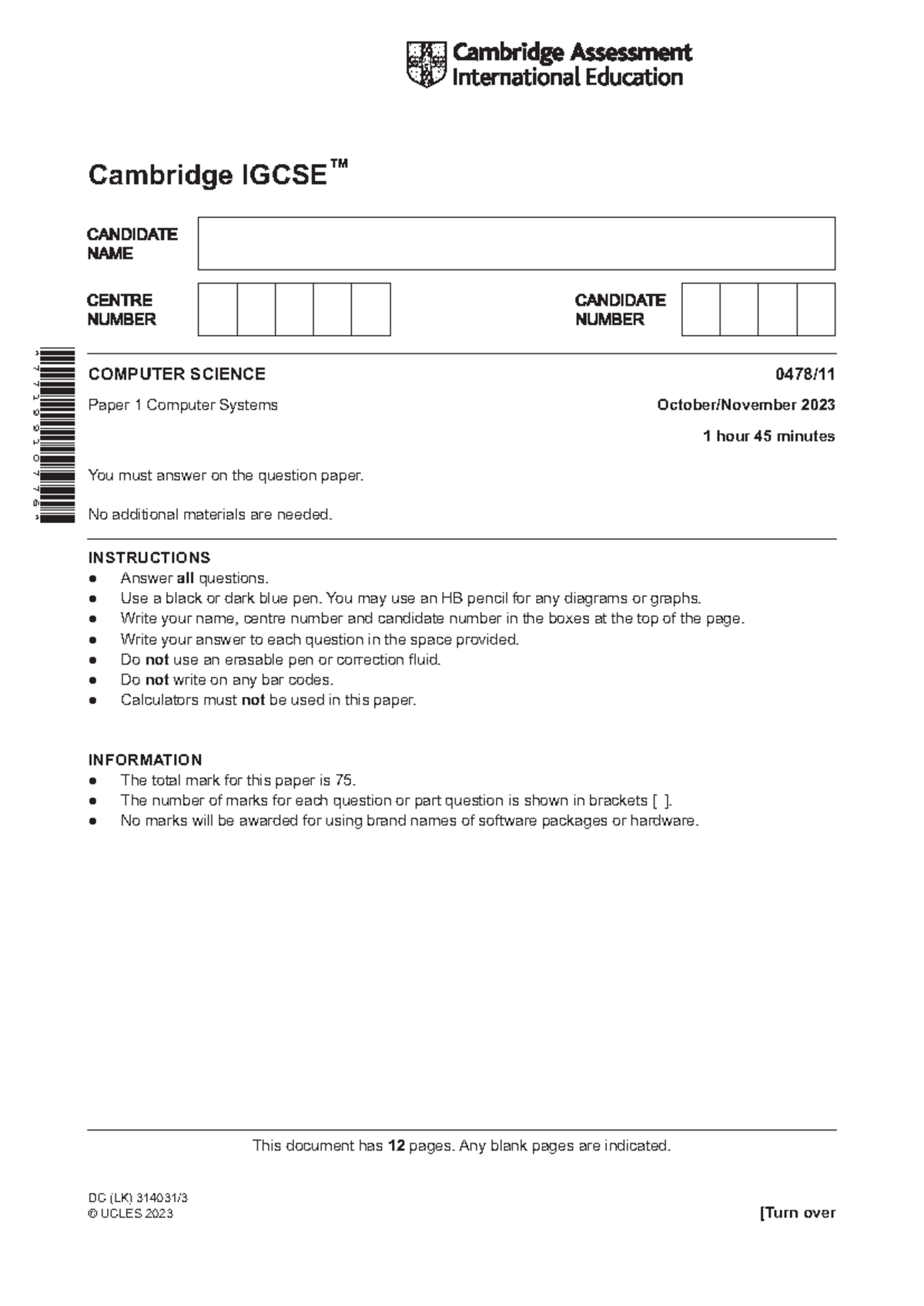 0478 w23 qp 11 - This document has 12 pages. Any blank pages are ...