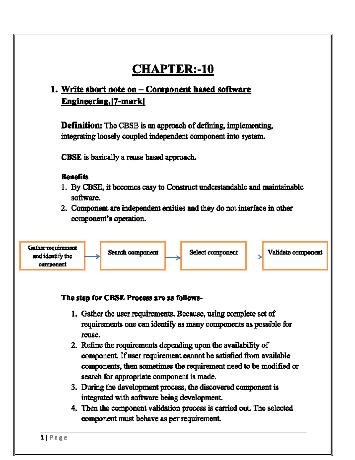 unit 10 Software Engineering - 1. Write short note on Component based software Definition: The ...