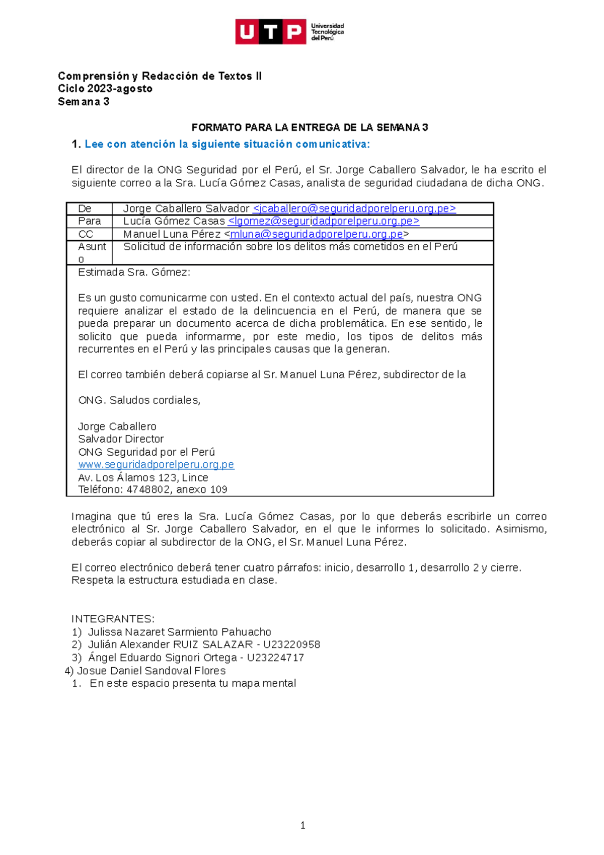Entrega DE LA Semana 3 - Comprensión y Redacción de Textos II Ciclo ...